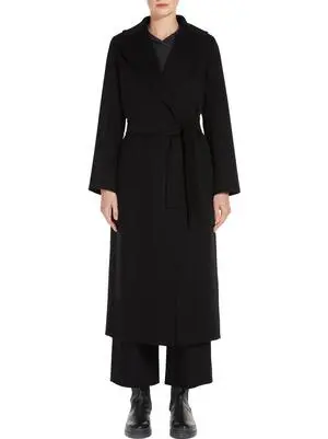 Max Mara Poldo Wool Belted Coat - Black