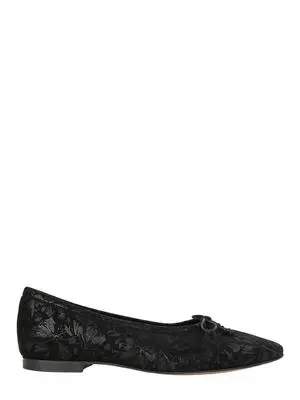 MENINA STEP Amelie Leather Ballet Flat Black Floral