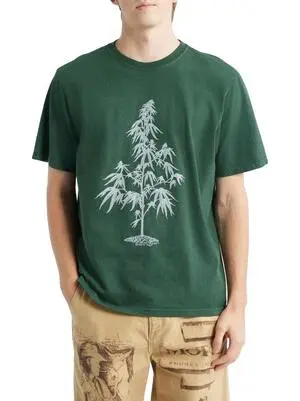 ONE OF THESE DAYS Away Go Trouble Graphic T-shirt - Washed Forest Green