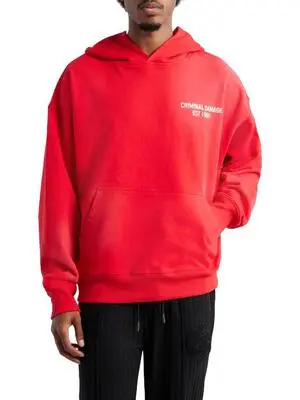 CRIMINAL DAMAGE Samurai Graphic Hoodie - Washed Red
