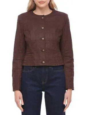 Bagatelle Faux Suede Cropped Jacket - Bitter