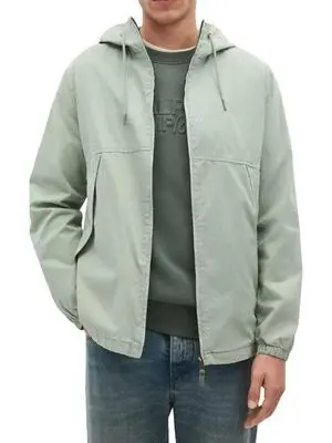 SCALPERS Lightweight Cotton Hooded Jacket - Light Green