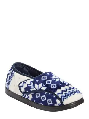 COMFORTVIEW Orthotic Slipper - Navy Snowflake