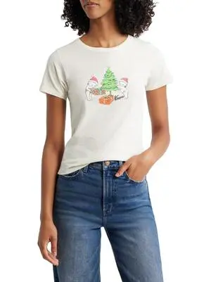 GOLDEN HOUR Kewpie® Christmas Tree Cotton Graphic T-shirt - Marshmallow