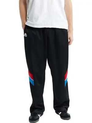Kappa 222 Banda Oreste Tricot Track Pants - Black - Red Racing - Blue Sea