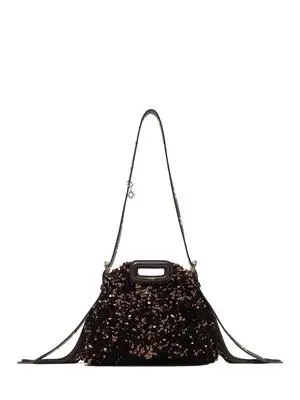 Maje Sequined Mini Bag - Brown