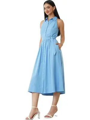 Yumi Kim Kiana Linen Dress - Blue