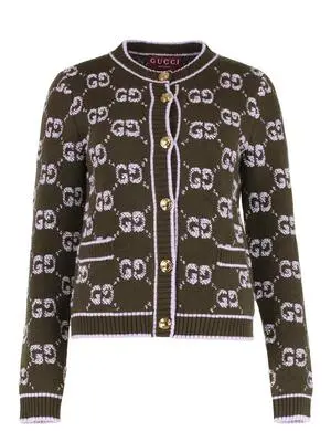 GUCCI Cardigan In Wool GG Jacquard Bouclé