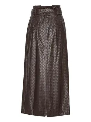 ROTATE BY BIRGER CHRISTENSEN Paperbag Waist Midi Skirt - Coffee