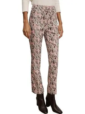 Veronica Beard Floral Kick Flare Trousers - Raisin Multi