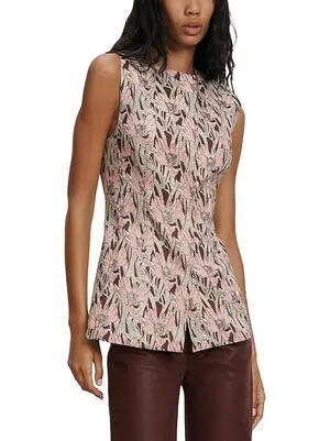 Veronica Beard Jessup Floral Vest - Raisin Multi