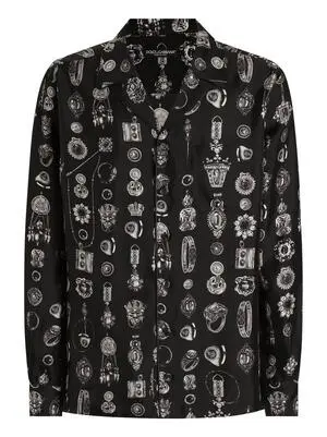 Dolce & Gabbana Jewel- Silk Twill Vanity Shirt - Print