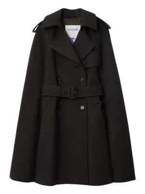 Burberry Cashmere Belmont Trench Cape - Cog Brown Melange