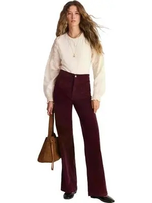 Madewell Wide-leg Corduroy Pant - Dark Pomegranate