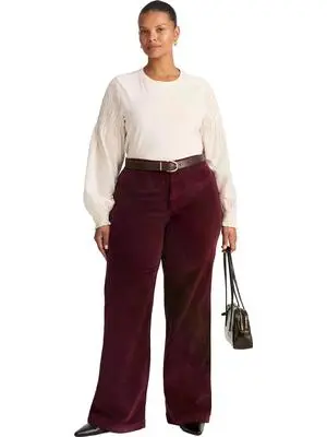 Madewell Wide-leg Corduroy Pant - Dark Pomegranate