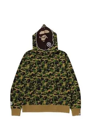 A BATHING APE Abc Camo 2nd Ape Pullover Hoodie - Green