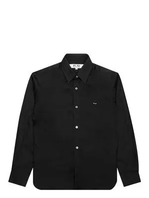 Play Comme Des Garcon Small Emblem Button-up Shirt - Black