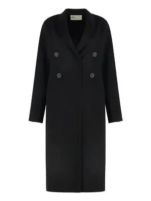 Tory Burch Double-breasted Wool Coat - Black
