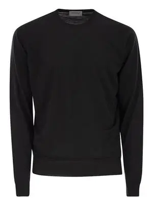 John Smedley Lundy Crew Neck Jumper In Extra-fine Merino Wool - Black