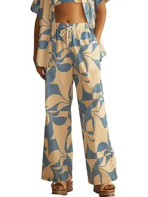 AUR OCEA Ipanema Straight Leg Pant - Blue And White