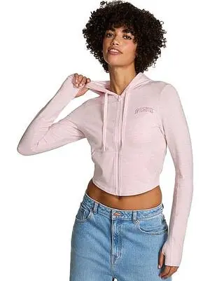 Pink Soft Modal Full-Zip Hoodie Pink