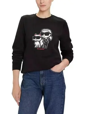Karl Lagerfeld Ikon Choupette Sweatshirt - Black