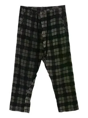 UMA WANG Plaid Trousers - Black
