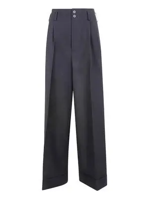 IBRIGU Pleated Trousers With Cuffed Hem - Grey