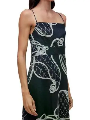 OSKLEN Rope-print Midi Dress - Black