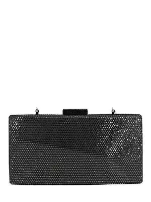 TWENTY FOURHAITCH Embellished Clutch With Chain Strap - Black