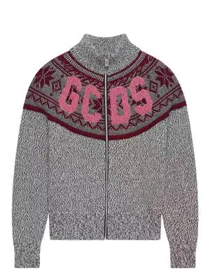 Gcds Logo-embellished Cardigan - Grey