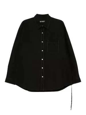 MASTERMIND WORLD Embroidered-logo Cotton Shirt - Black