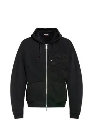 Dsquared2 Appliqué Zip Hoodie - Black