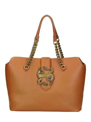 Just Cavalli Snake-plaque Tote - Brown