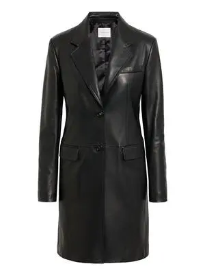 Veronica De Piante Stephanie Leather Coat - Black