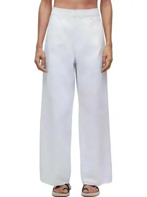 OSKLEN Pleated Wide Leg Trousers - White