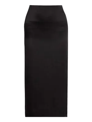 Veronica De Piante Bianca Washed-silk Midi Skirt - Black