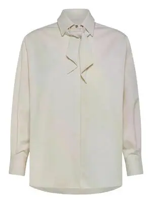 CRUNA Yvonne Tie-neck Shirt - Neutrals