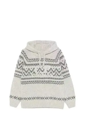 C.P. COMPANY Patterned Knitted Hoodie - Grey