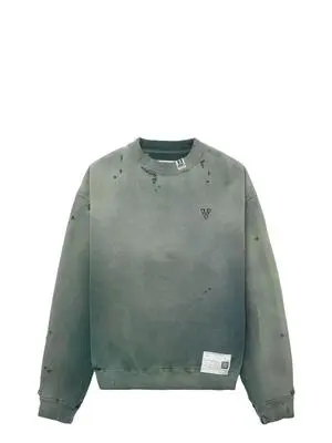 Mihara Yasuhiro Distressed Embroidered Sweatshirt - Green