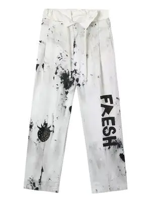 WESTFALL Graphic Print Trousers - White