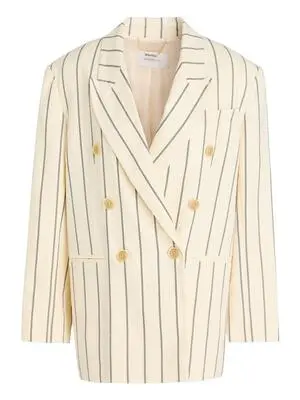 Zimmermann Striped Double-breasted Blazer - Cream