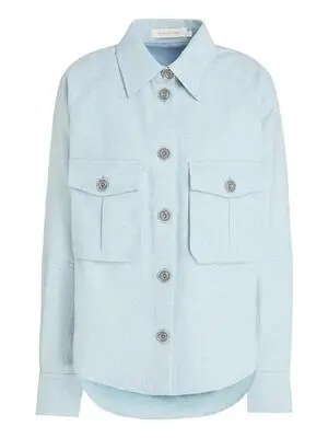 Zimmermann Donegal Cotton And Silk-blend Shirt Jacket - Light Blue