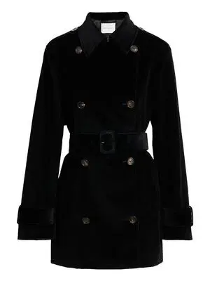 Veronica De Piante Charlotte Cotton-corduroy Trench Coat - Black