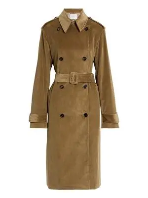Veronica De Piante Bella Cotton-corduroy Trench Coat - Light Brown