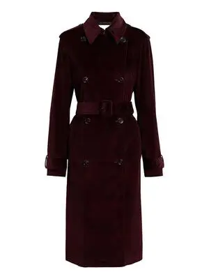 Veronica De Piante Bella Cotton-corduroy Trench Coat - Merlot