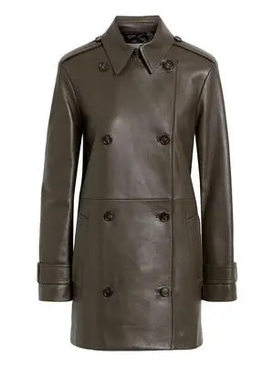 Veronica De Piante Charlotte Leather Trench Coat - Taupe