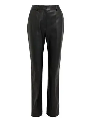 Veronica De Piante Mick Leather Straight-leg Pants - Black