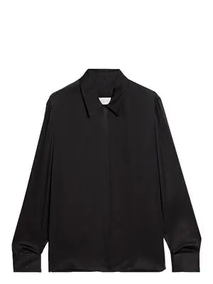 Veronica De Piante Camille Washed-silk Shirt - Black