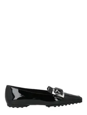 SERGIO ROSSI Leather Loafers With Appliqués - Black